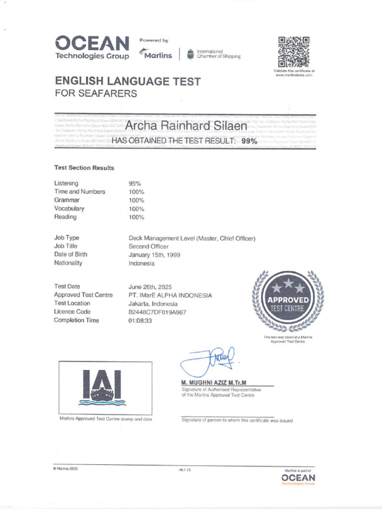 Archa Rainhard Silaen - Marlin Test | PDF
