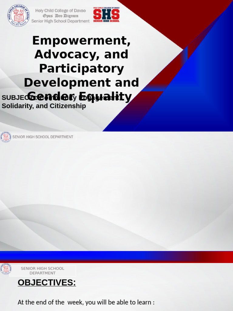Week 8 Empower Advocacy and Gender Equality | PDF | Empowerment | Human ...