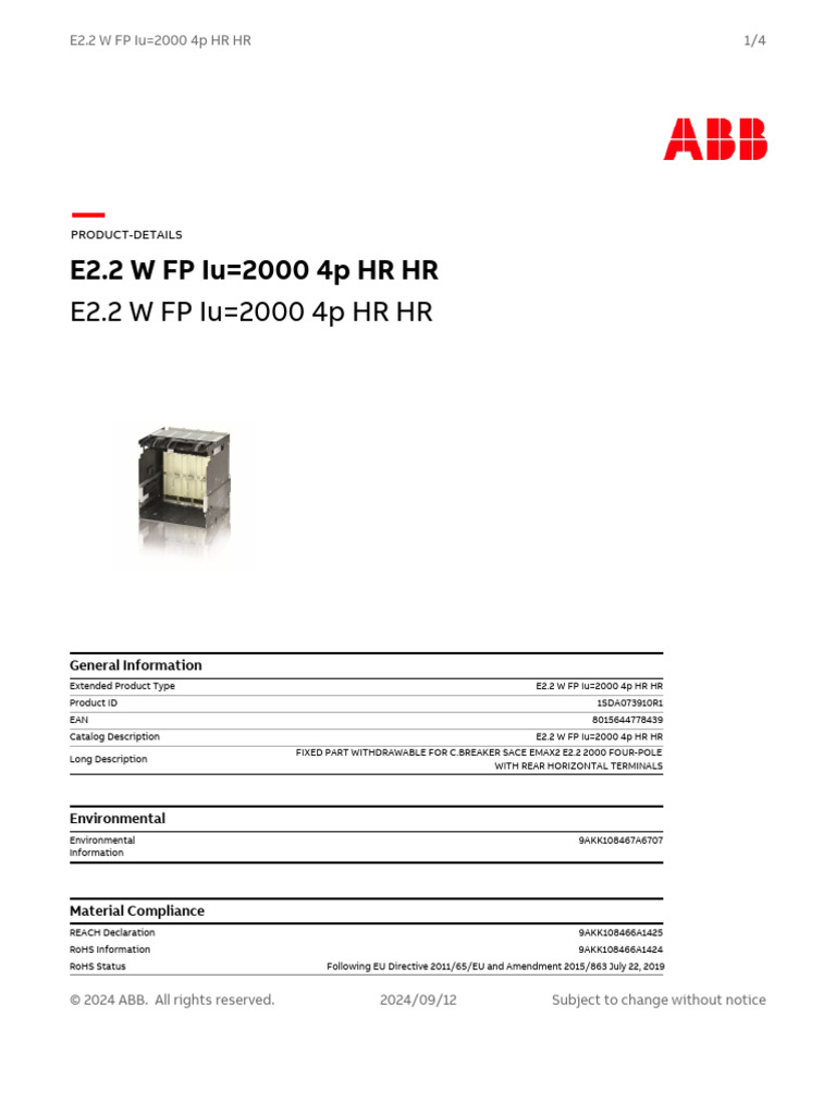 Abb - Acb - Cradle - 1sda073910r1 | PDF | Electrical Components ...