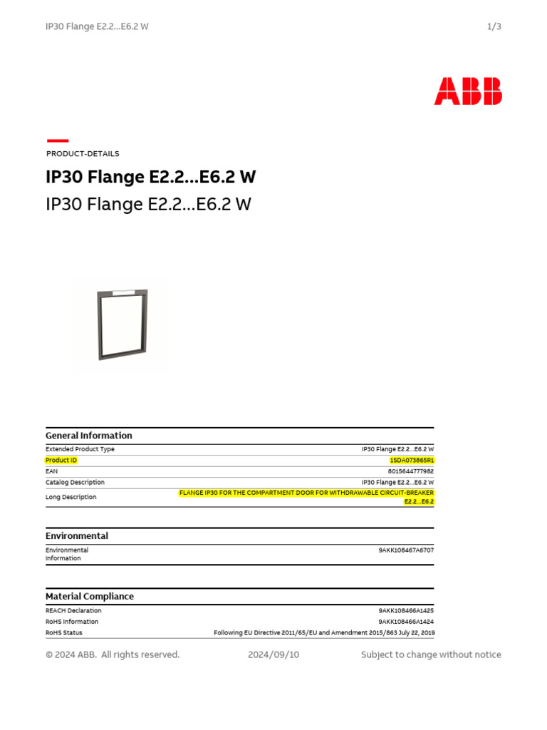 Abb - Acb - Flange - 1sda073865r1 | PDF | Electricity | Electrical ...