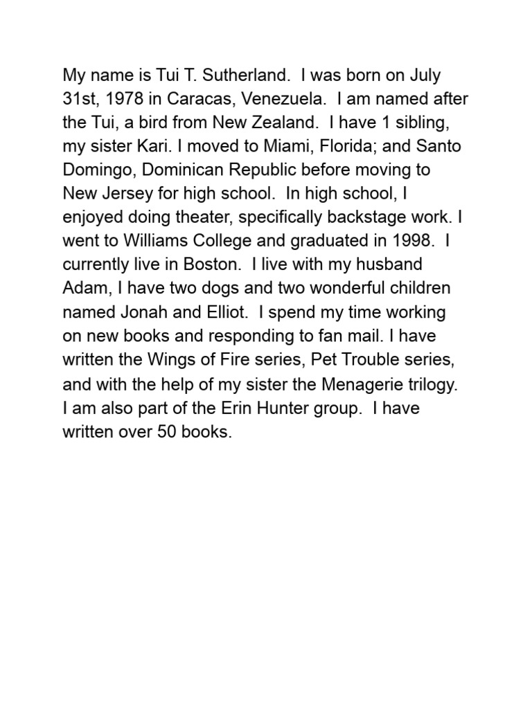 Tui T. Sutherland: Author Profile | PDF