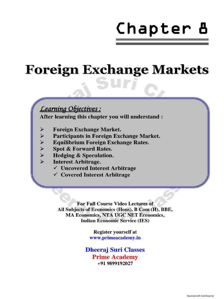 Chapter 8 Foreign Exchange Markets | PDF