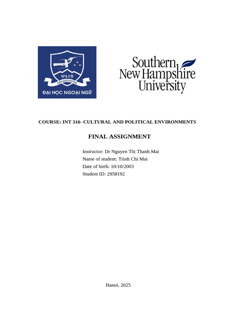 INT316 - Final Assignment | PDF | Mc Donald's | Franchising
