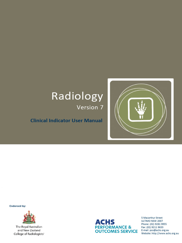 ACHS Radiology-V7 - Clinical Indicator User Manual | PDF | Ct Scan | Radiology