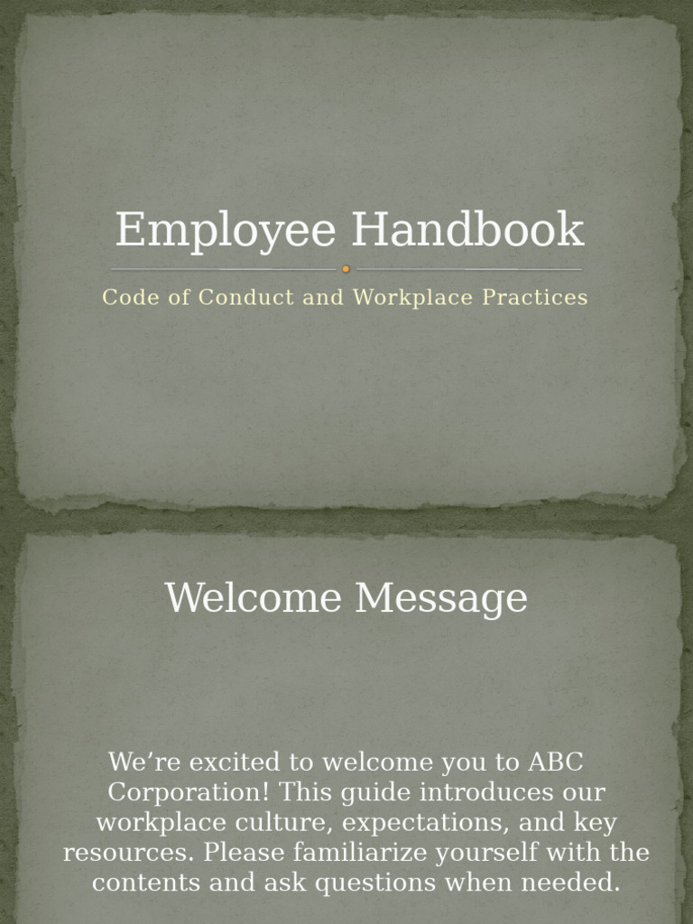 Employee Handbook Presentation To Translate | PDF | Social Psychology ...