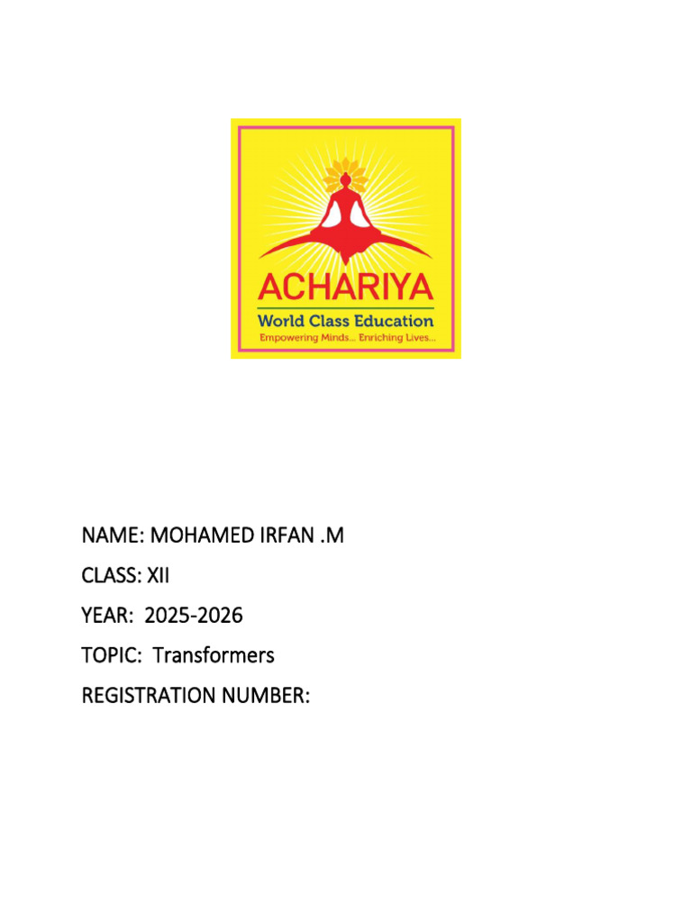 Transformers Project Report for XII | PDF | Transformer | Inductor