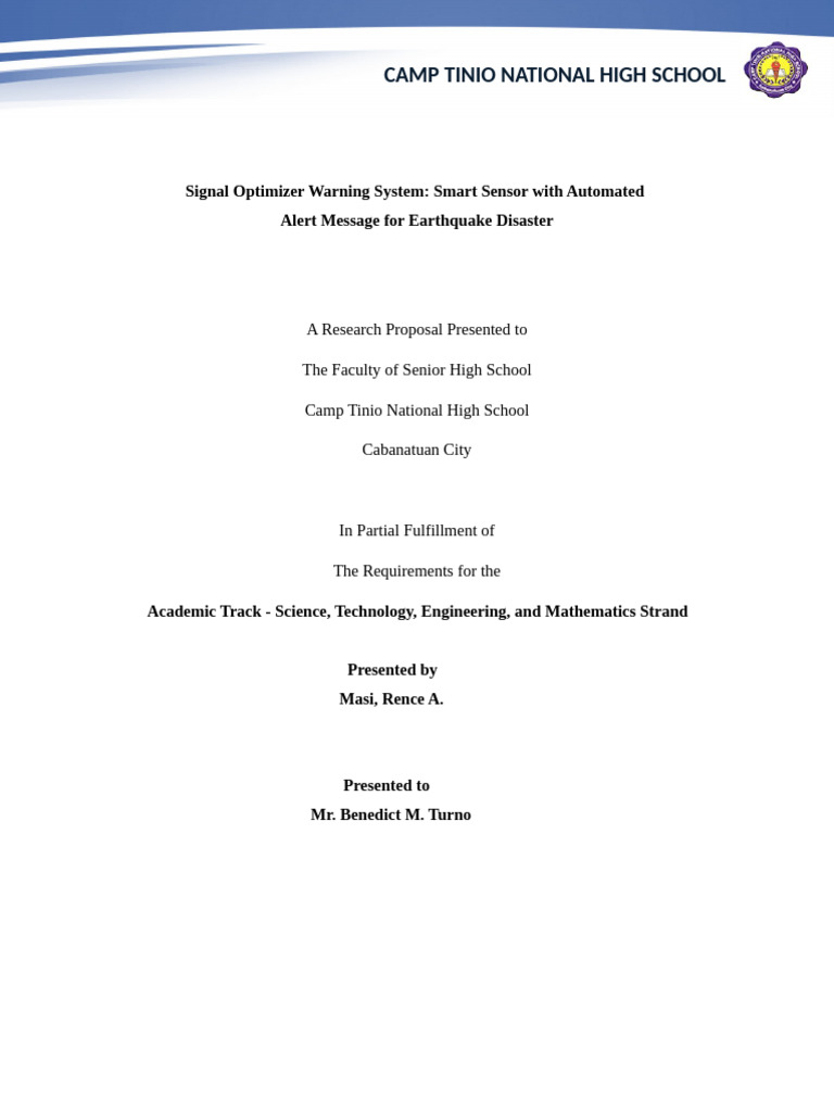 Signal Optimizer Warning System | PDF | Earthquakes | Emergency Management