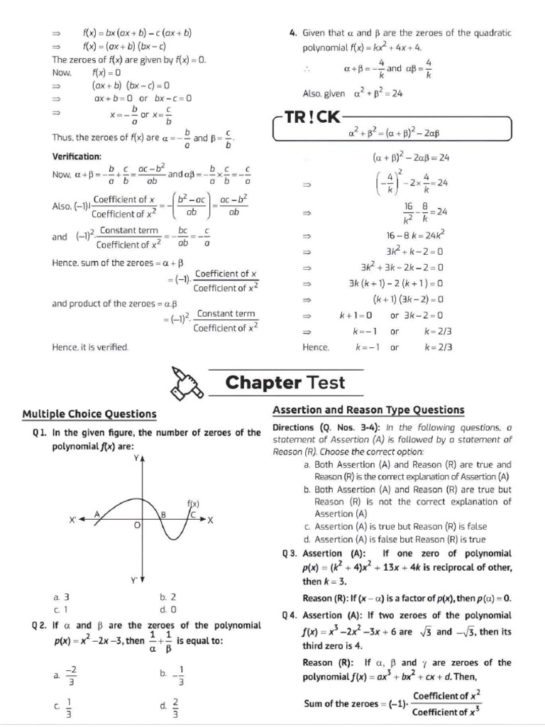 Chapter - 2 Polynomials | PDF