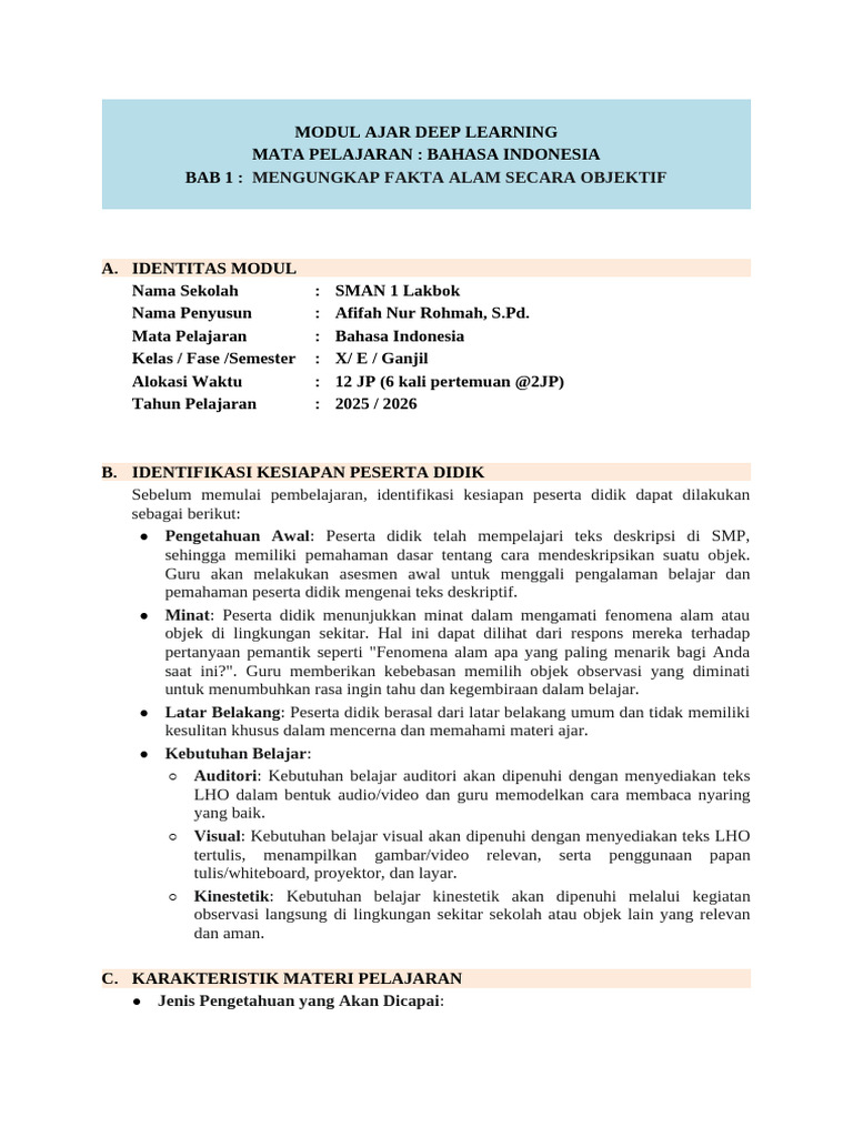 Modul 1 - Mengungkap Fakta Alam Secara Objektif | PDF