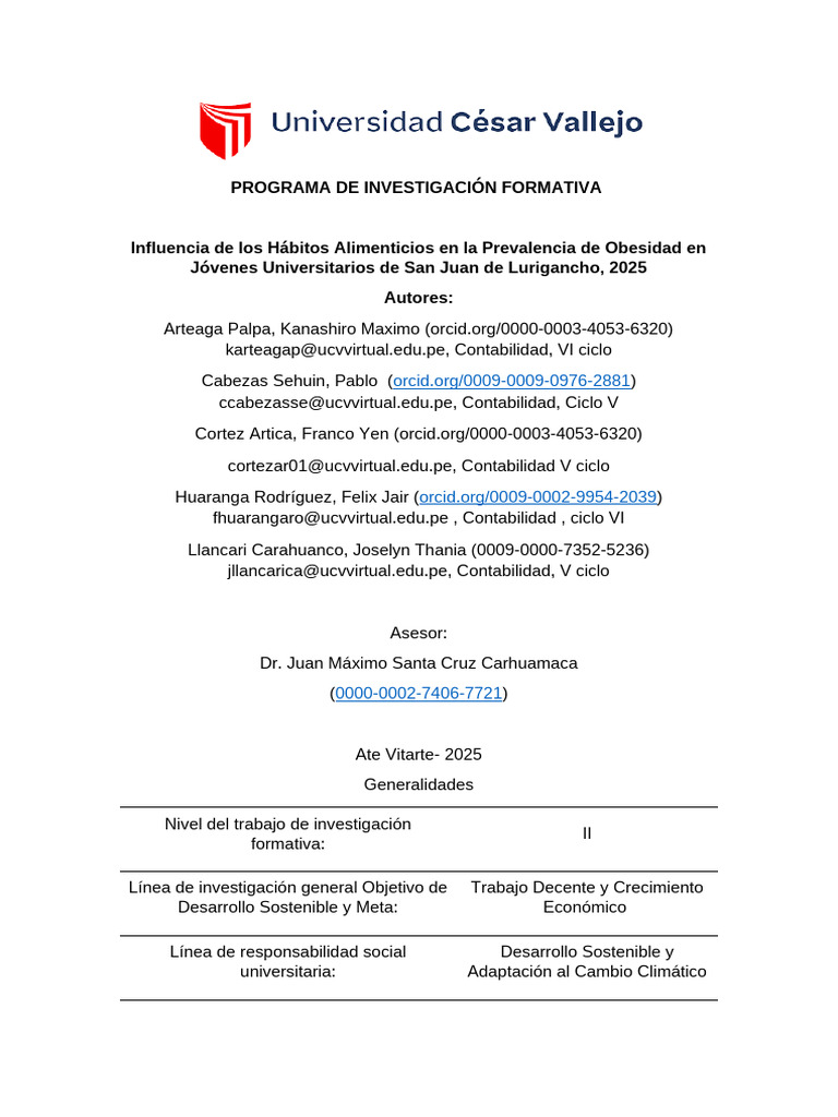 Modelo de Formato (1) - 1 | PDF | Obesidad | Metodología de encuesta