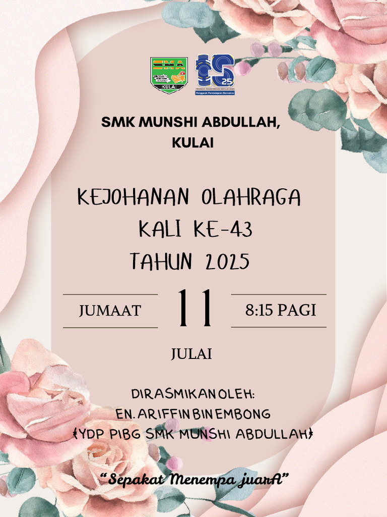 Buku Program Kejohanan Olahraga SMK Munshi Abdullah | PDF