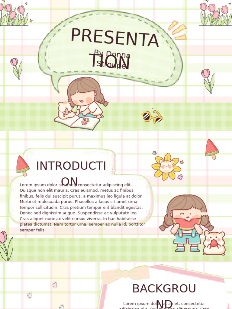 Green Pink Cute Illustrative Presentation | PDF