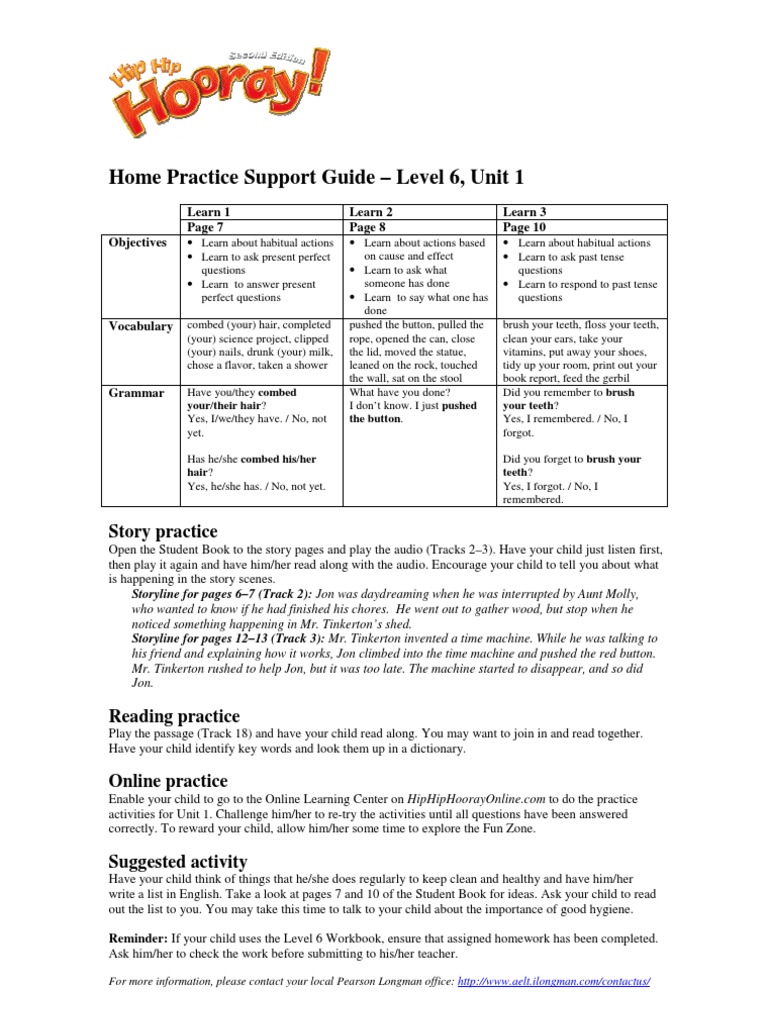 Home Practice Support Guide: Level 6 | PDF | Educational Technology ...