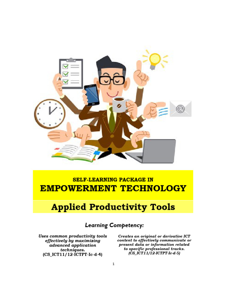 EmTech Handouts2 Week3-4 AppliedProductivityTools | PDF | Microsoft Excel | Microsoft Word