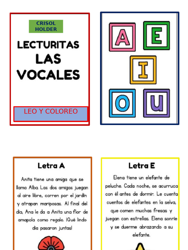 Mini Libro para Aprender Las Las Vocales | PDF