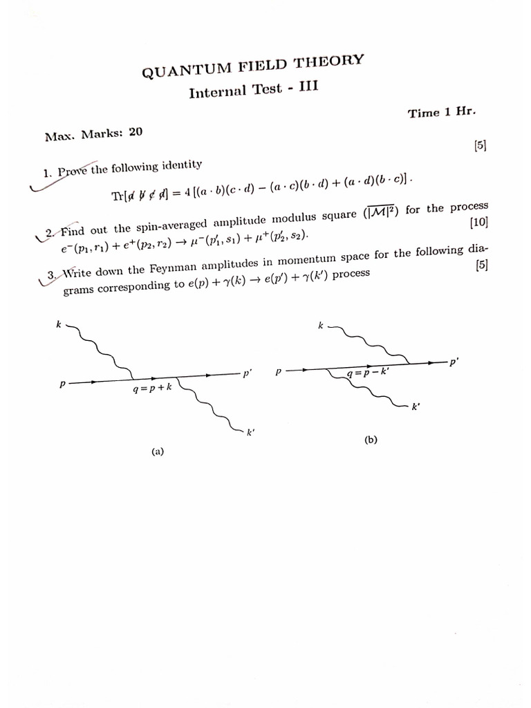 QFT 4th Sem Question Papers 2023 | PDF