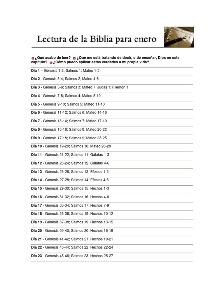 Como Leer La Biblia en Un Año | PDF | Evangelio De Lucas | Salmos