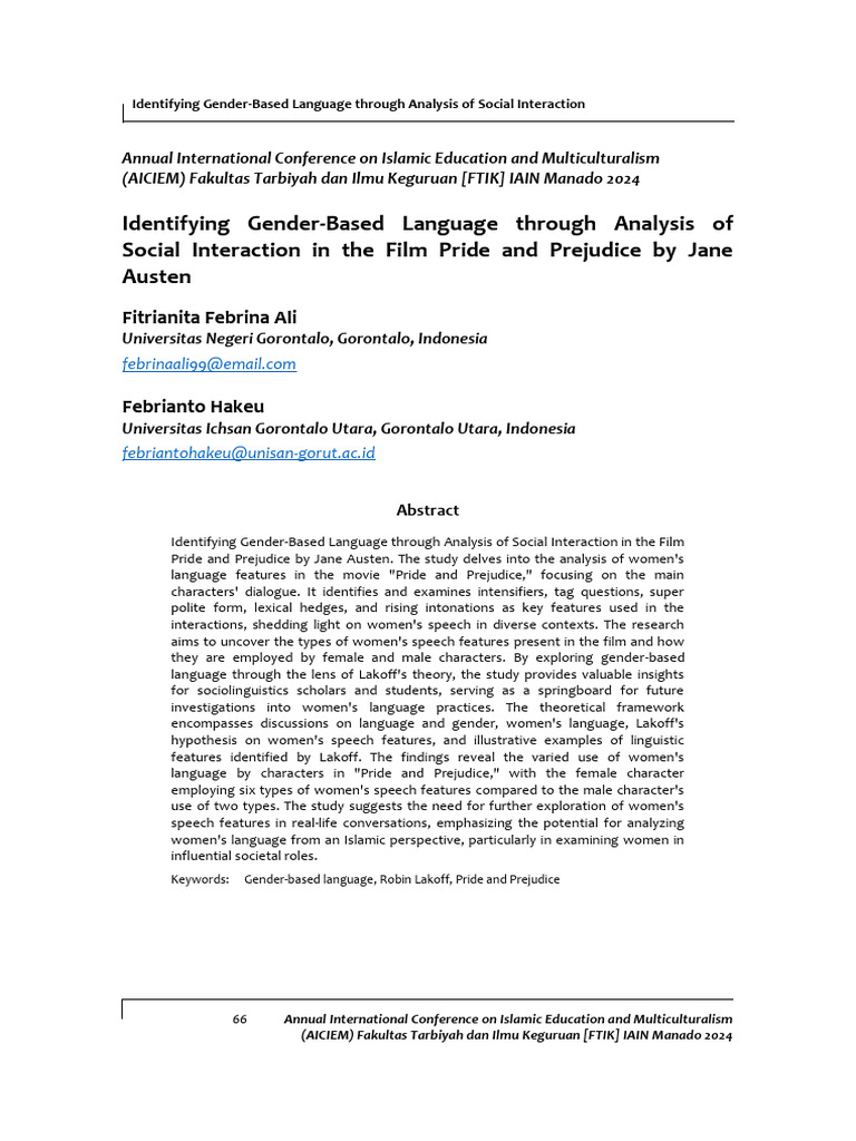 Identifying Gender-Based Language Through Analysis of Social ...