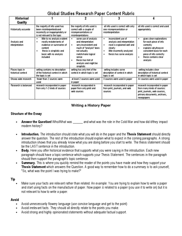 Writing a History Research Paper Guide | PDF | Primary Sources | Thesis