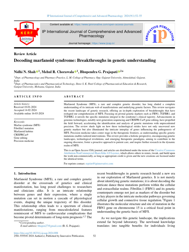 Decoding Marfanoid Syndrome Breakthroughs in Genet | PDF | Personalized Medicine | Biology