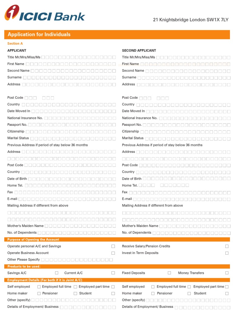 Individual Bank Account Form | PDF | Overdraft | Debits And Credits