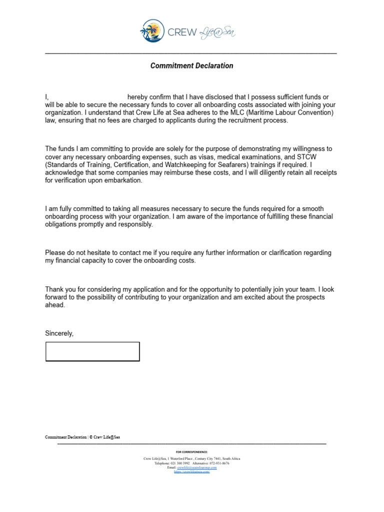 CL@S Commitment Declaration | PDF