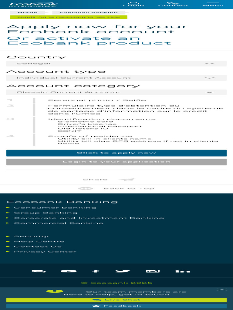 Personal Bankingeveryday Bankingapply | PDF