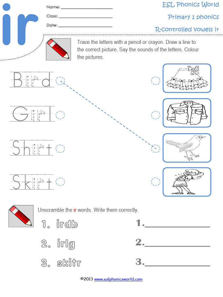 R-Controlled Phonics-Ir Worksheet 9 | PDF