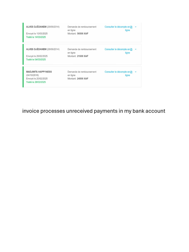 Invoice Processes Unreceived Payments in My Bank Account | PDF