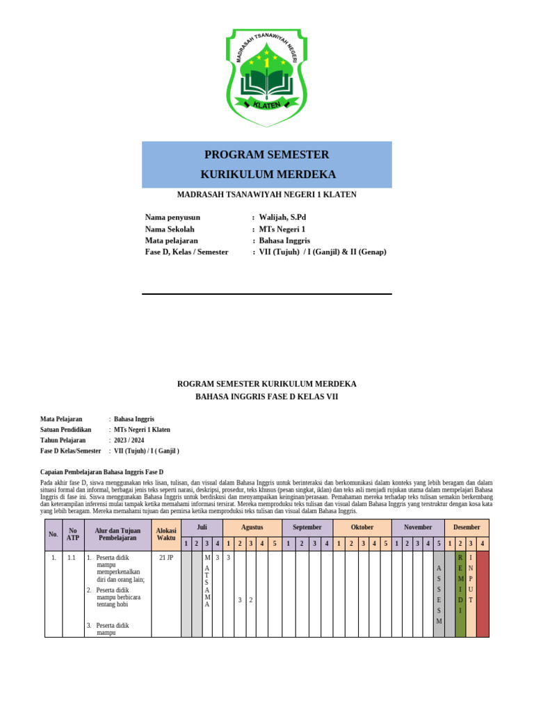 PROMES Kurikulum Merdeka | PDF