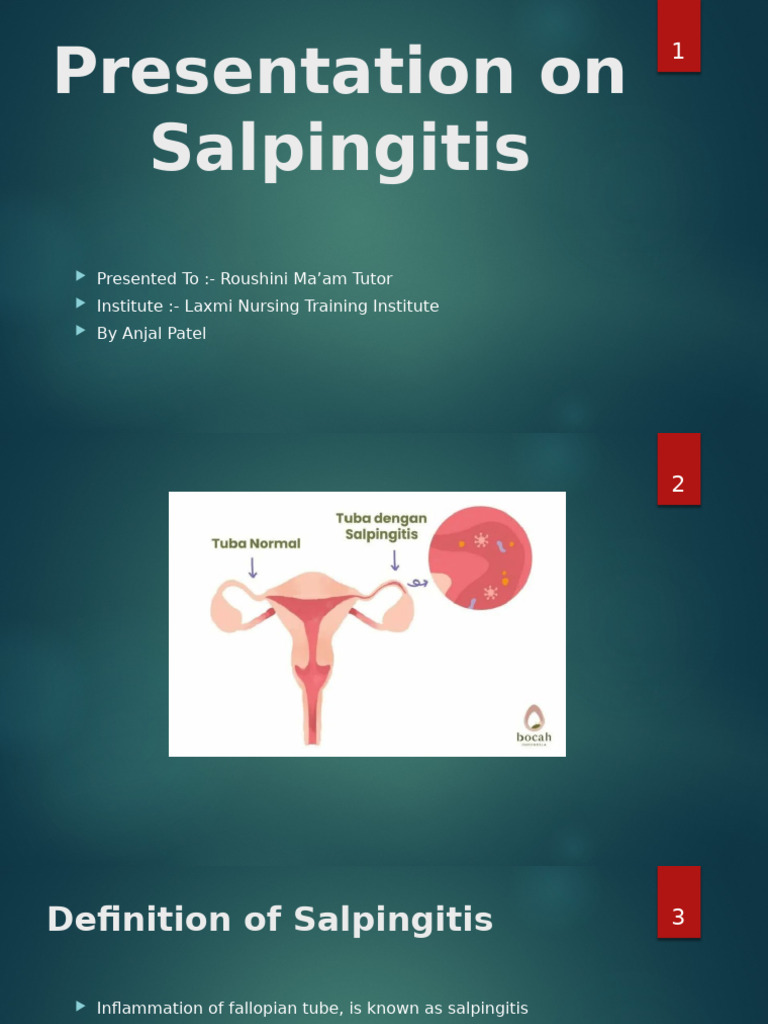 Presentation On Salpingitis by Anjal Patel | PDF | Women's Health ...