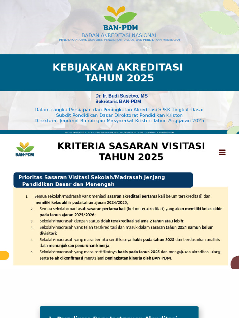 2025.07.14 Kebijakan Akreditasi BAN-PDM (Bimas Kristen) | PDF