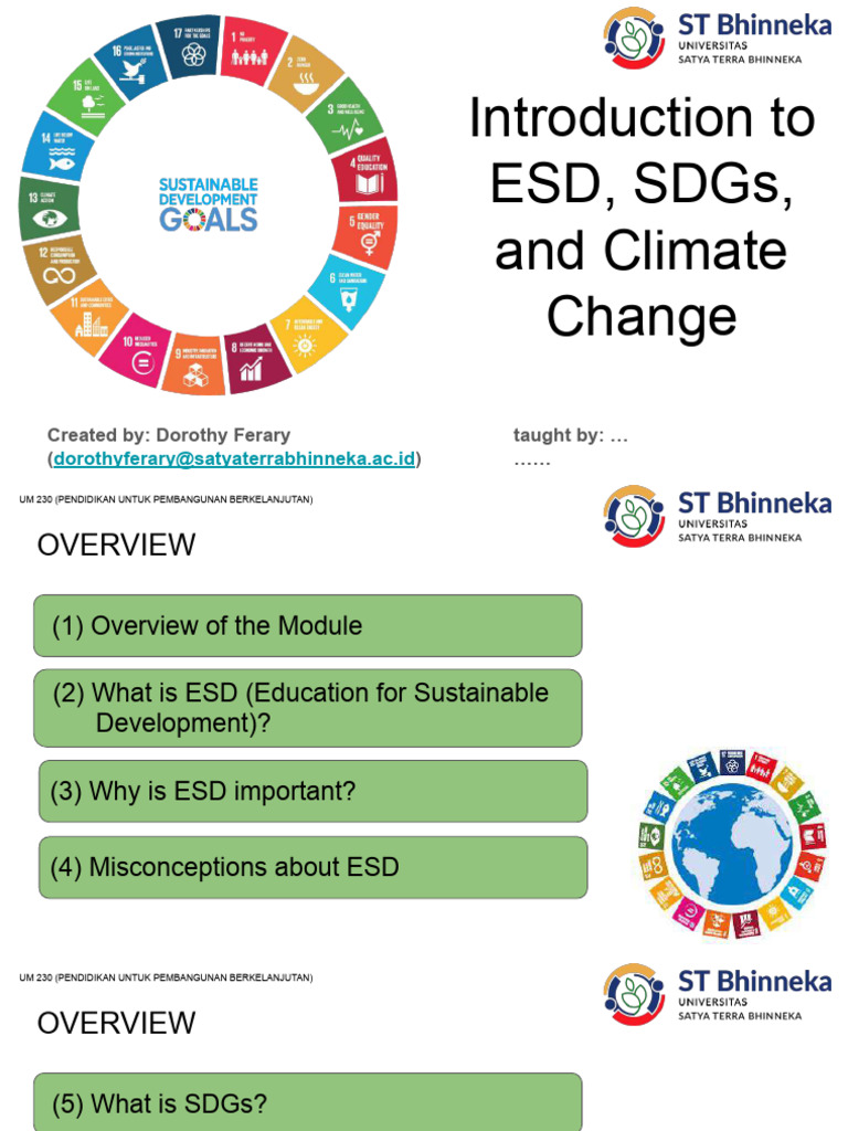 Week 1 - Introduction To ESD, SDGS, and Climate Change - Compressed ...