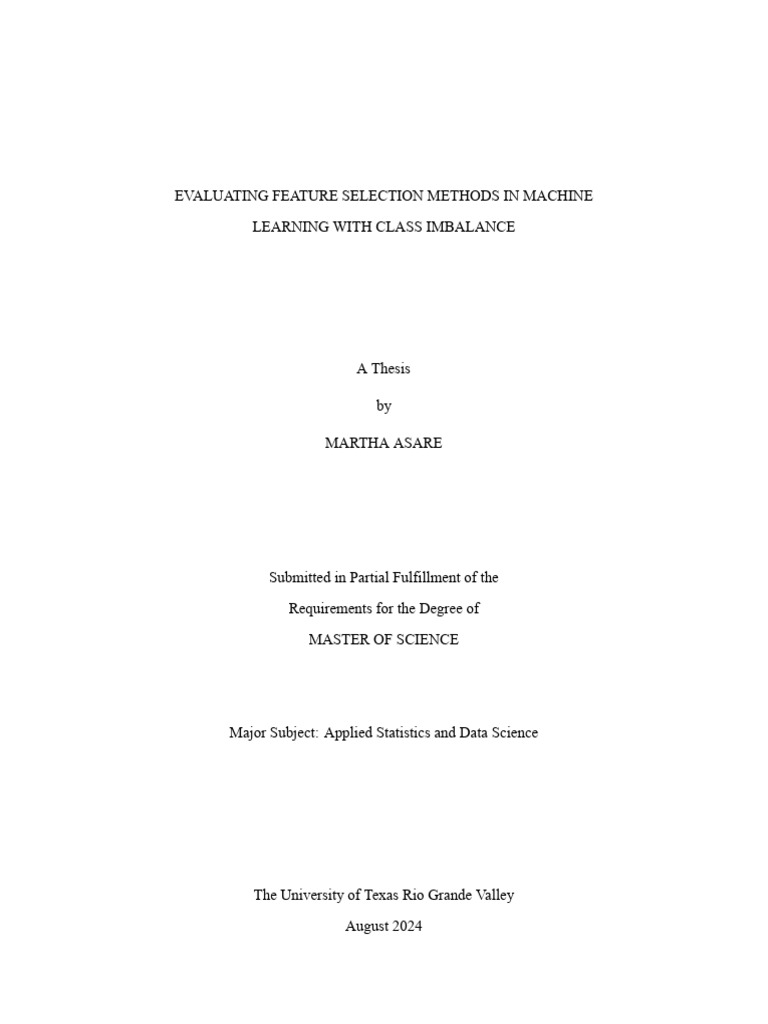 Evaluating Feature Selection M | PDF | Machine Learning | Applied Mathematics