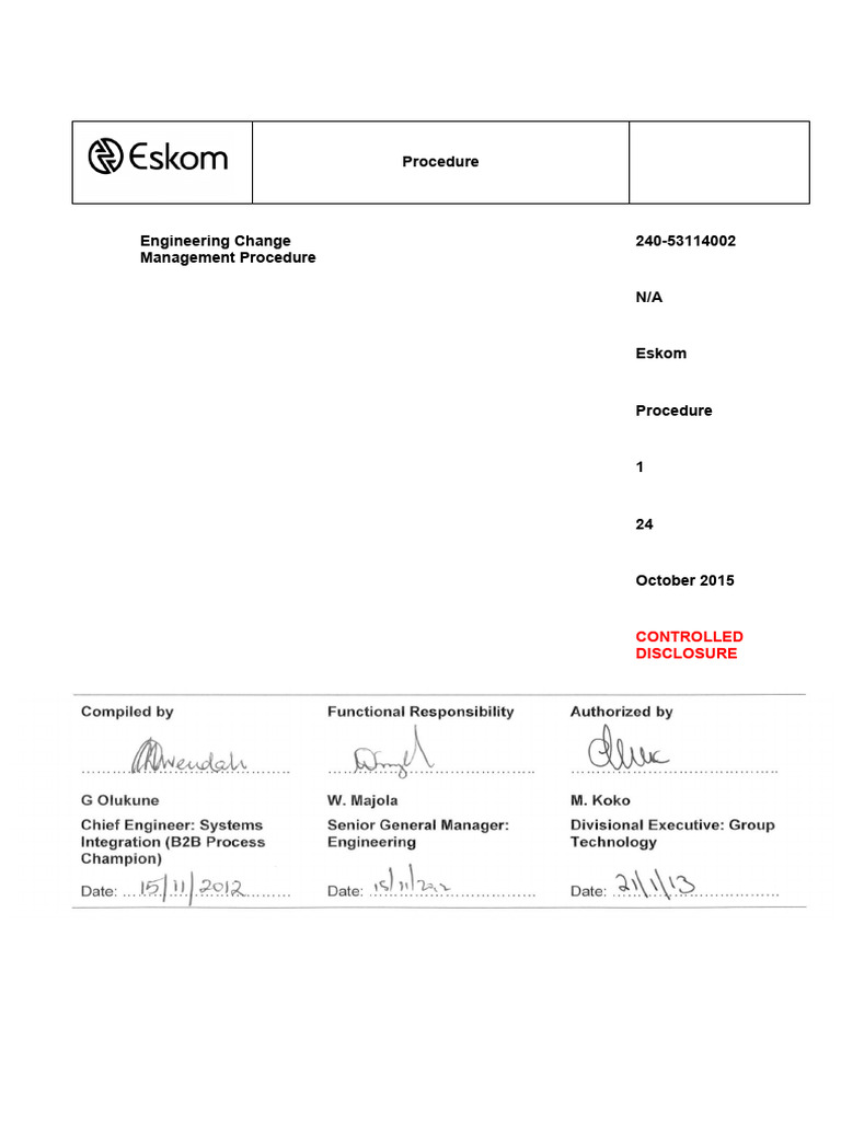 240-53114002 Engineering Change Management Procedure | PDF | Reliability Engineering | Databases