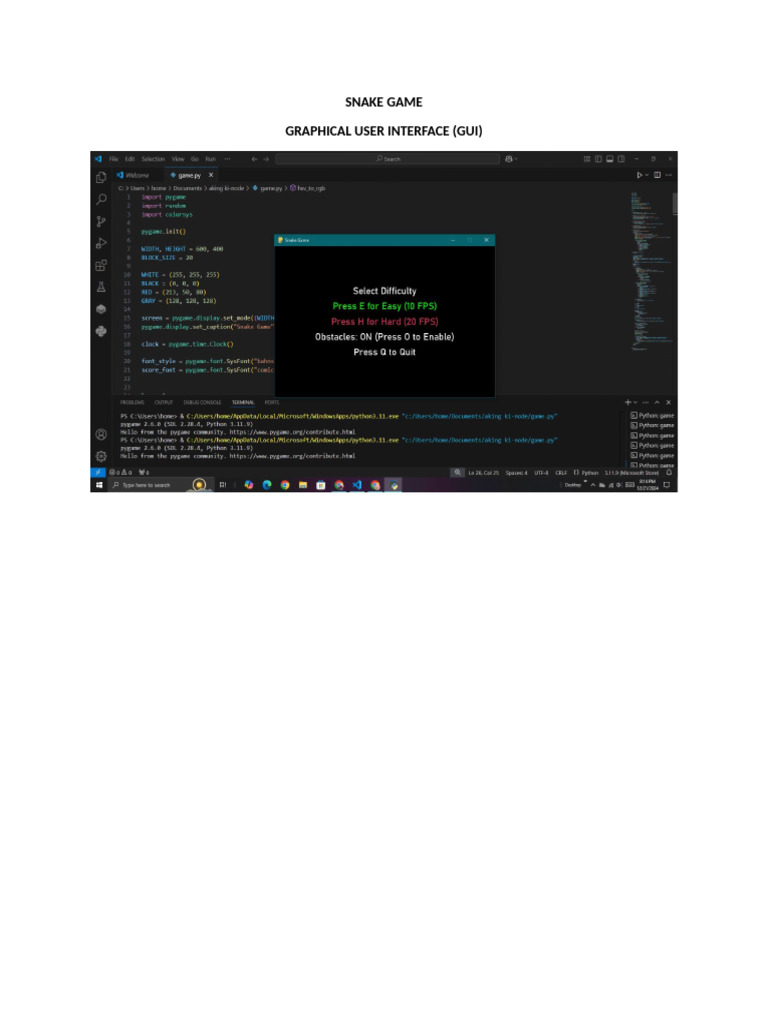 Snake Game Gui | PDF