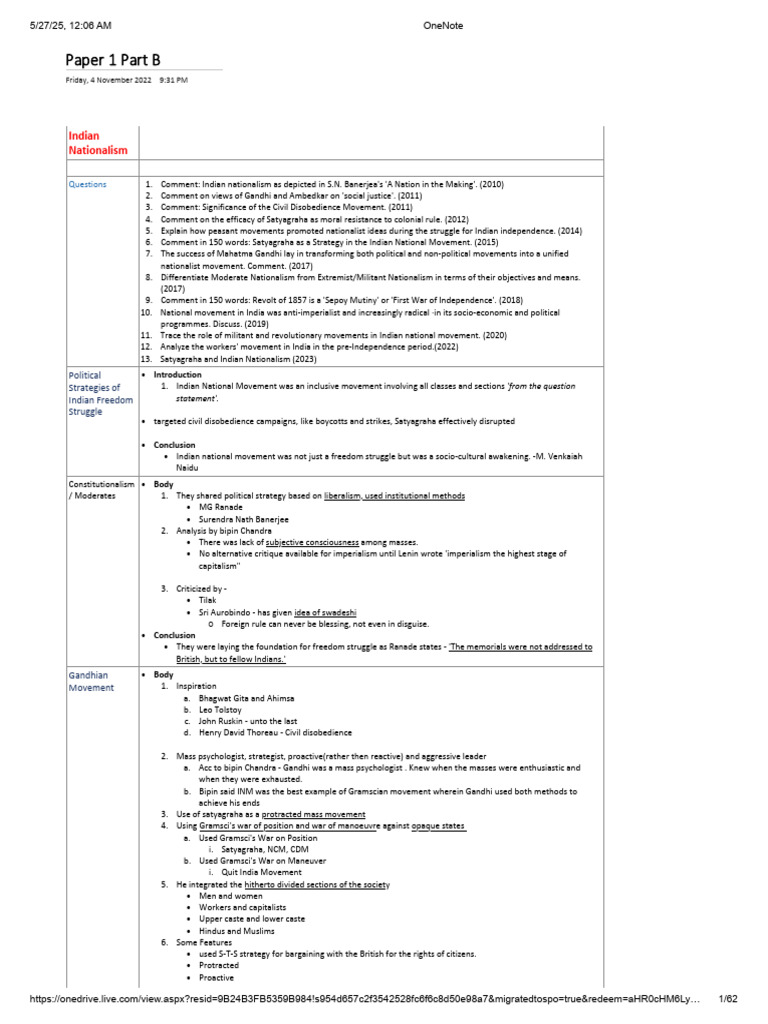 Paper 1 Part B | PDF | Indian Independence Movement | Indian Nationalism
