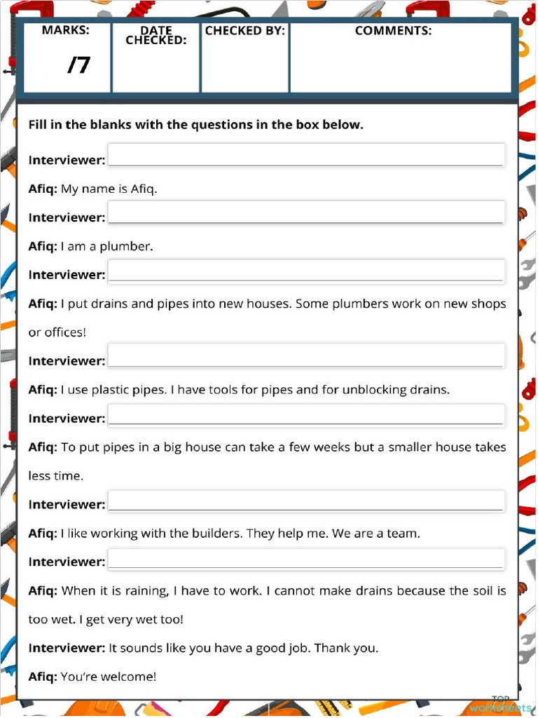 Interview With A Plumber Pdf
