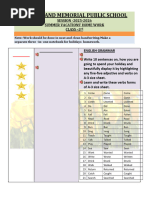 Class 1 Autumn Break Homework | PDF