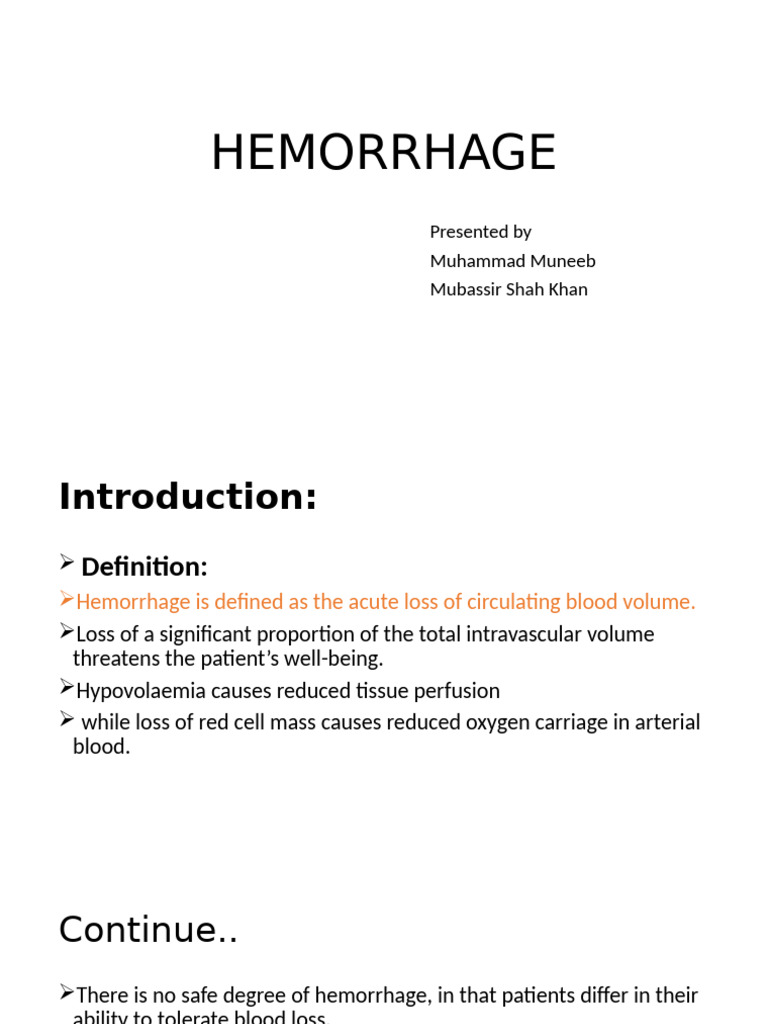 11 Hemorrhage PPT M 32 | PDF | Bleeding | Blood Vessel