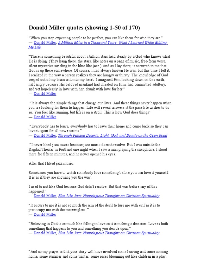 Donald Miller's Inspiring Quotes | PDF | Christian Mysticism | God