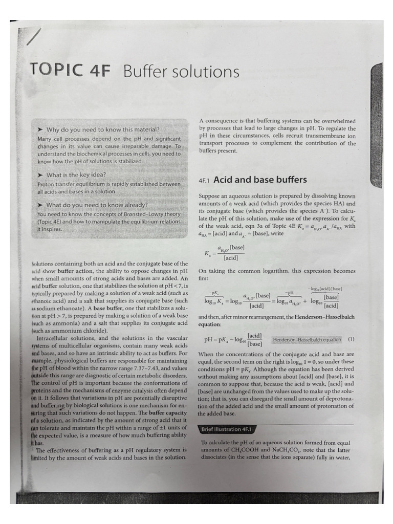 Reading - Buffer Solutions | PDF | Buffer Solution | Acid