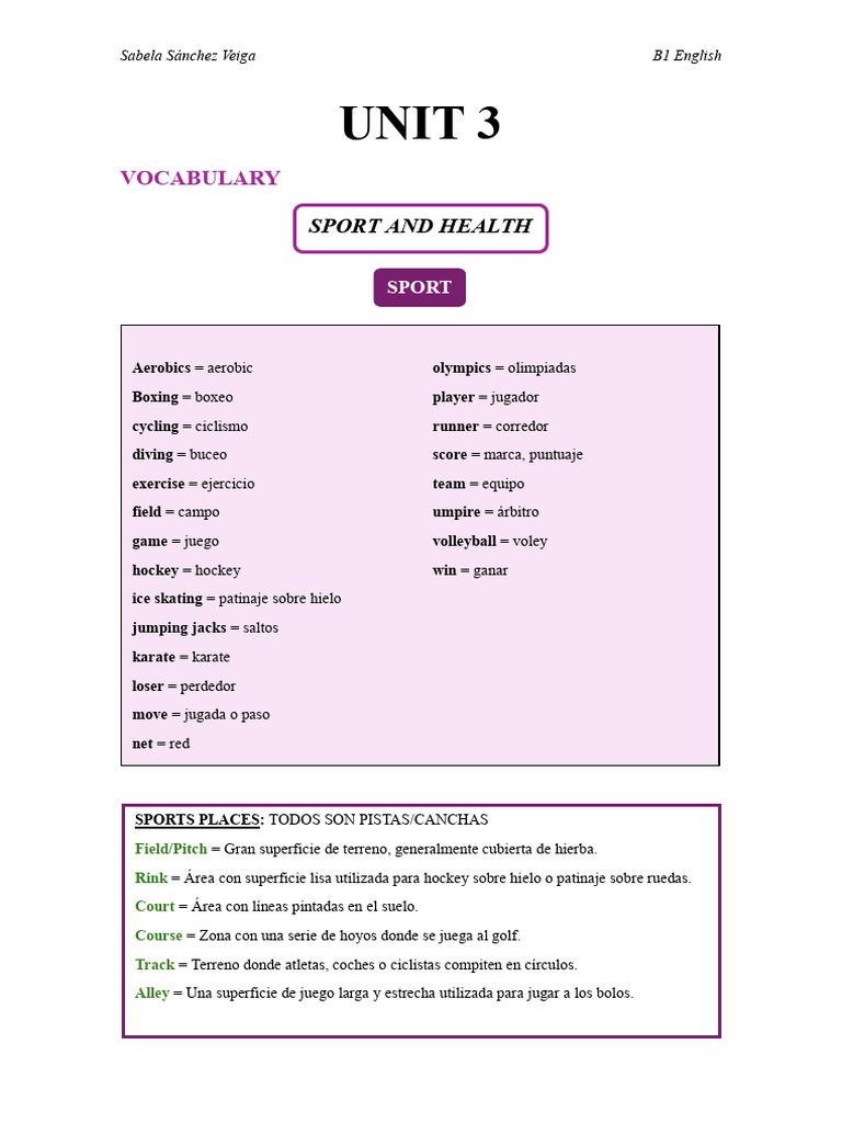 Unit 3 | PDF | Deportes de interior | Juegos de habilidad física
