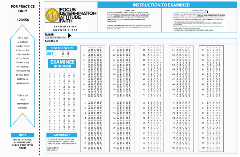 Answer Sheet 2023 | PDF