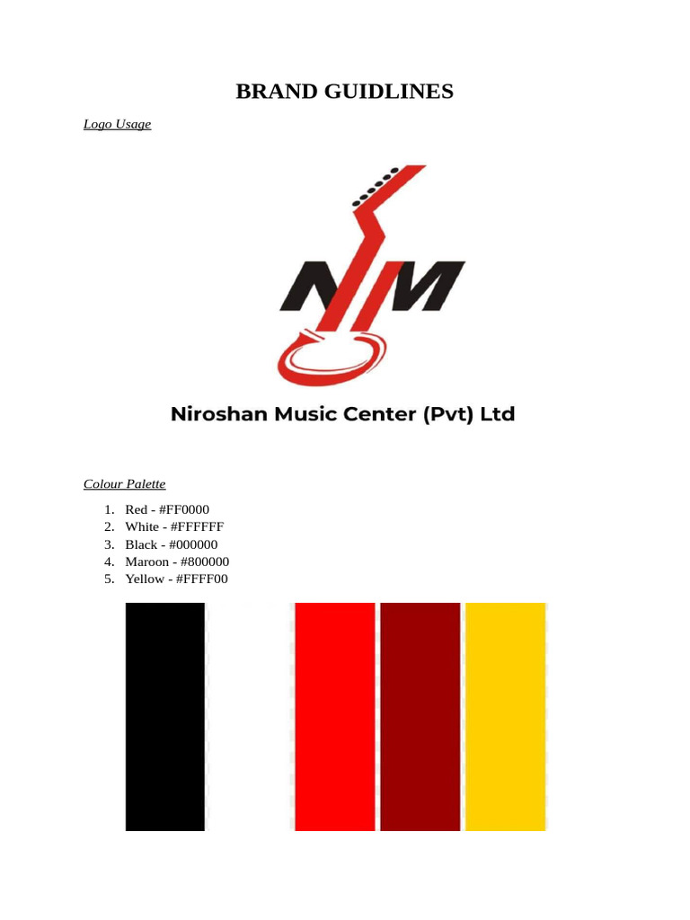 Niroshan Music Center Brand Guidelines | PDF