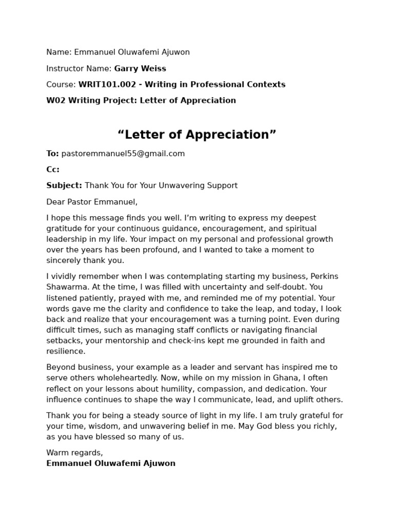 W02 Letter-Emmanuel Ajuwon | PDF