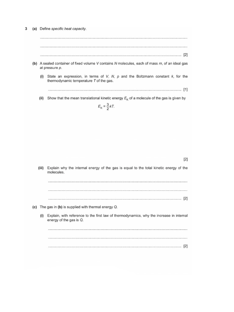 Thermodynamics Worksheet 2 | PDF