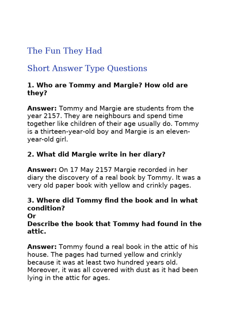 1744364897520.the Fun They Had | PDF | Teachers | Books