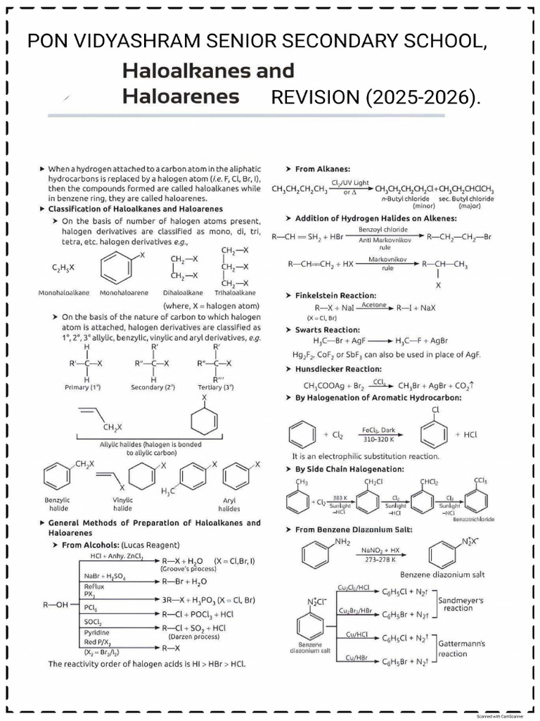 Haloalkanes&Halo Arenes Notes. | PDF