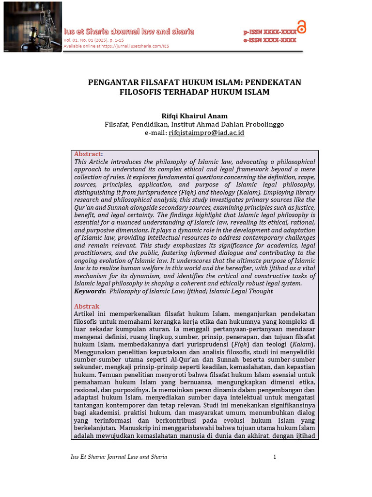 Filsafat Hukum Islam: Pendekatan Filosofis | PDF